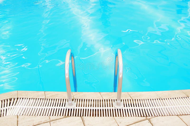 Step in the Blue Pool Water Stock Image - Image of pool, scene: 42240839