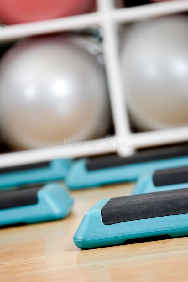 Step Boards and Gym Balloons Stock Photo - Image of shaping, relaxation ...