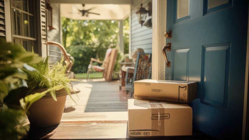 Step boxes at door stock illustration. Illustration of door - 361792280