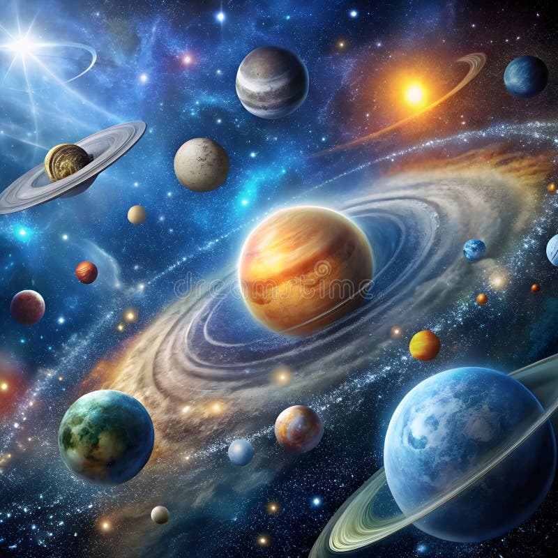 Celestial Wonders: a Journey through the Cosmos Orbs of Light Stock ...