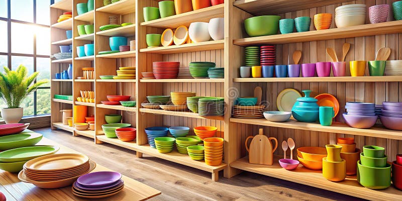 A Charming Inviting Kitchenware Store Elegant Display of Cookware ...