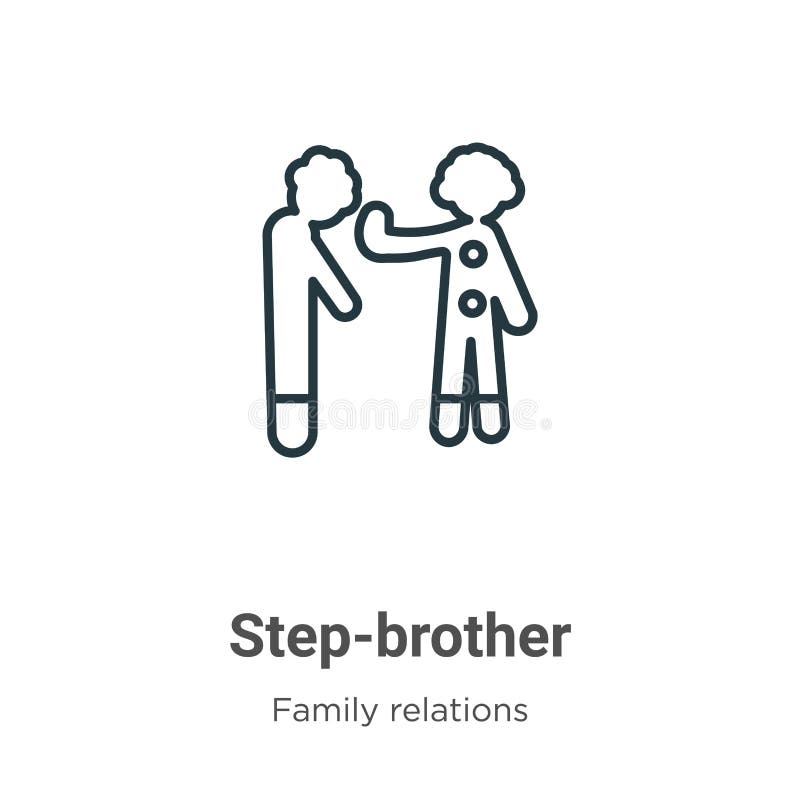 Step-brother Outline Vector Icon. Thin Line Black Step-brother Icon ...