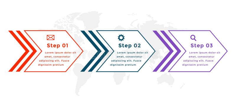 3 Step Business Infographic Process Chart Template for Workflow ...
