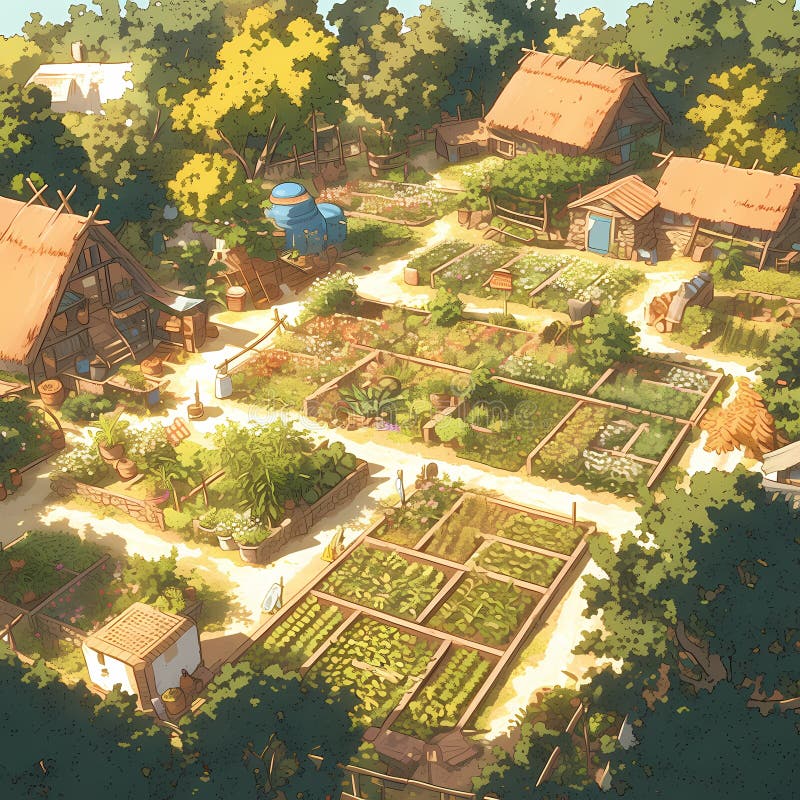 Epic Fantasy Village Awaits Explorers Stock Illustration - Illustration ...