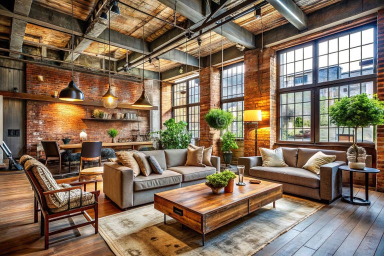 Urban Rustic Retreat a Weathered Tapestry of Industrial Charm and Faded ...