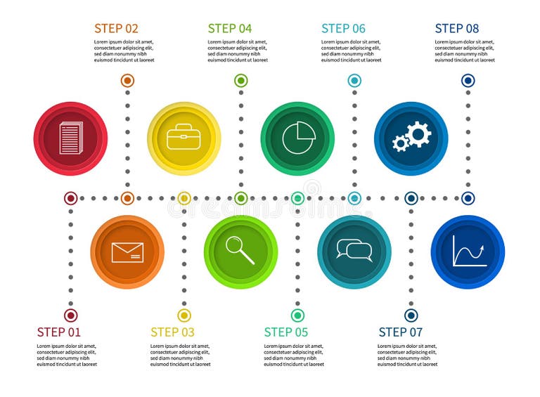 Step Chart. Info Process Diagram, Timeline with Milestones Stock Vector ...