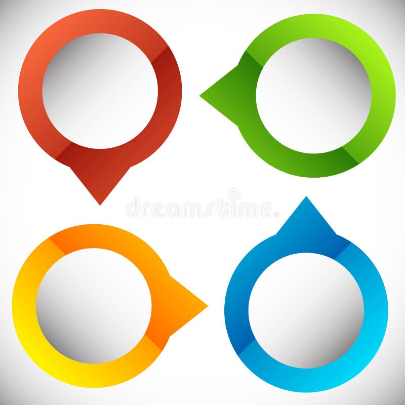 4-step Circular Presentation, Infographics Element. Cyclic Progress ...