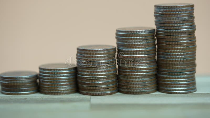 Step Coin Graph Shows Wealth Increase, Like Stairs or Chart Stock ...