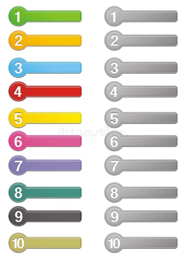 10 step colorful buttons stock illustration. Illustration of business ...