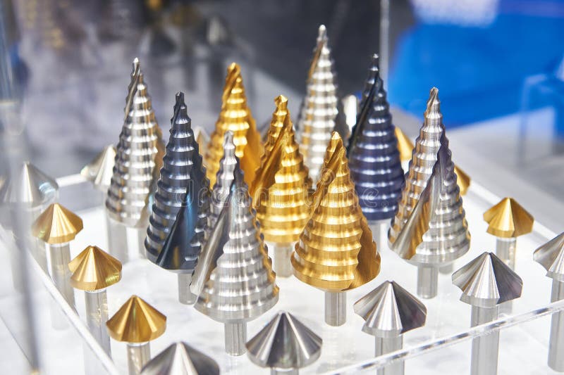 Step cone drills stock image. Image of brass, equipment - 391857615