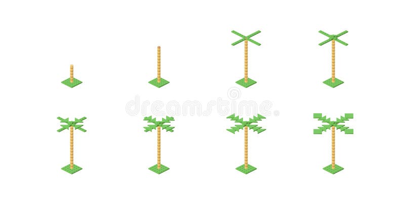 Step by Step Construction of a Palm Tree. Vector Stock Vector ...