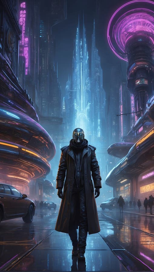 Cosmic Rhapsody: Cyberpunk Hacker S Celestial Harmony. Generative AI ...