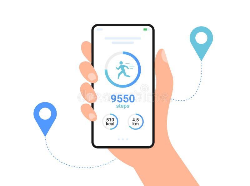 Step Counter Fitness Tracker App Design. Walk Flat Health Fit Activity ... Step Counter Fitness Tracker App Design. Walk Flat Health Fit Activity ...