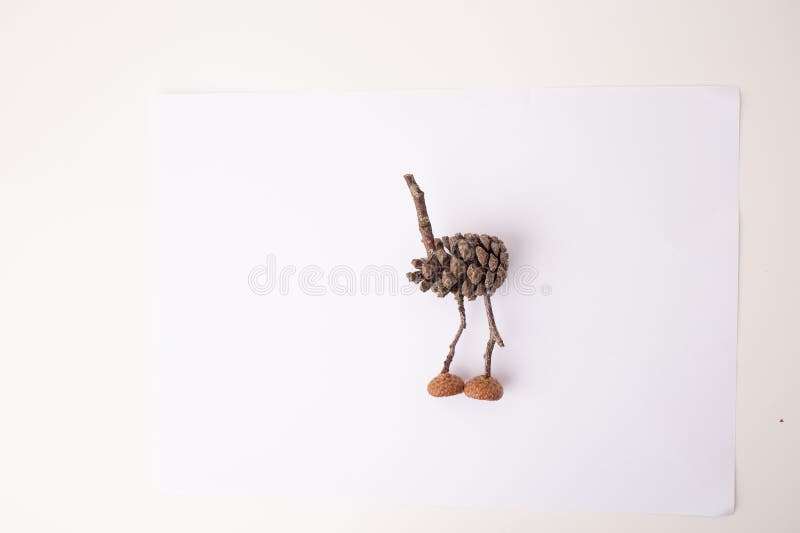 Handmade Bird Figurine Body Crafted from Modeling Clay, on White ...