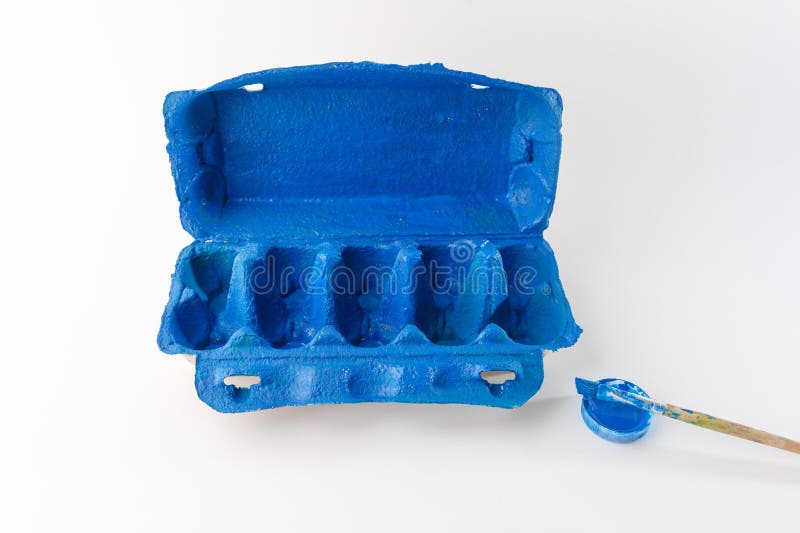 Step in Creative Process, a Paintbrush To Apply Blue Paint To the ...