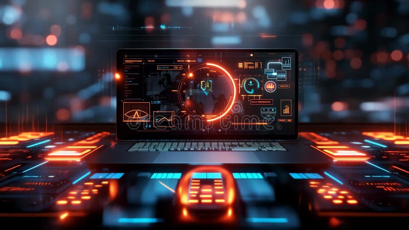 Step into a Cutting Edge Computer World with a Futuristic Interface in ...