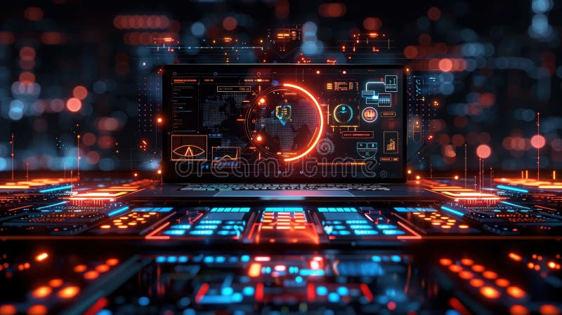 Step into a Cutting Edge Computer World with a Futuristic Interface in ...