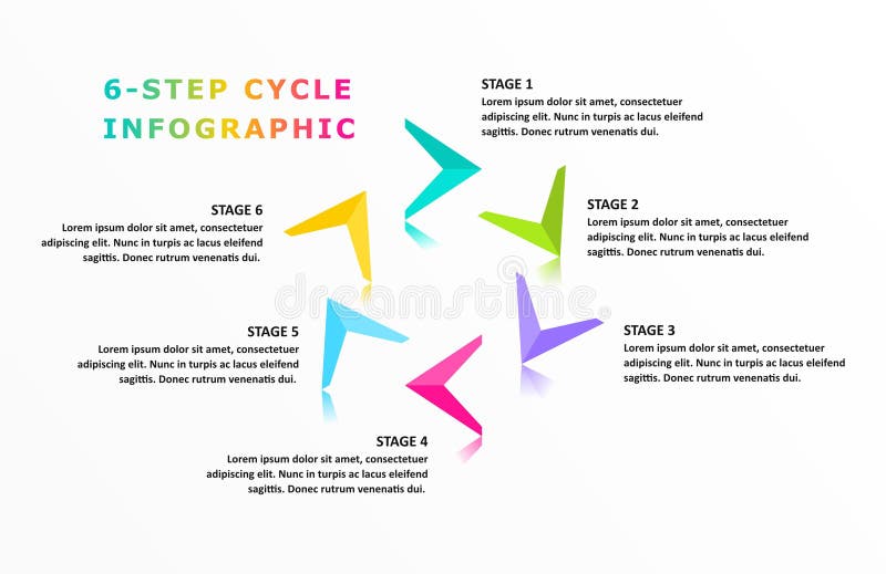 6-Step Cycle or Process Infographic for Business and Corporate Data ...