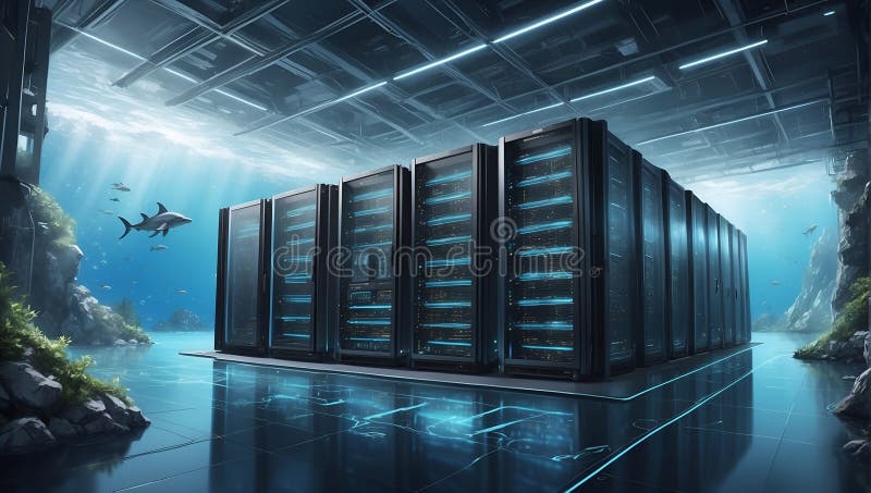 WaveTech Nexus: a Sea-Powered Revolution in Data. AI Generate Stock ...