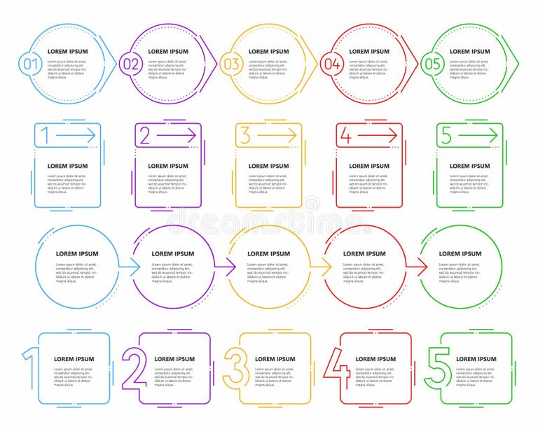 Step Diagram and Infographic Timeline Chart Frames Stock Vector ...