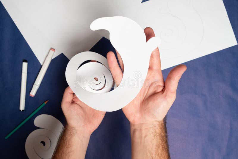 Step 11. DIY Halloween Paper Ghost. Halloween Craft Step by Step ...