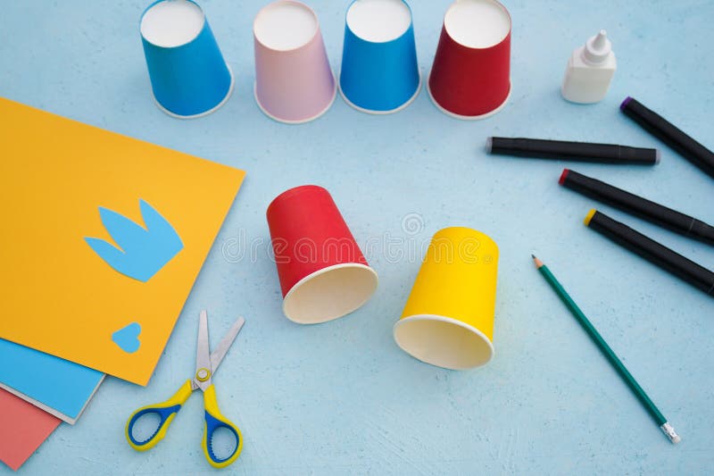 1 - Step by Step Diy Process. Kids Craft Multicoloured Fish from a ...