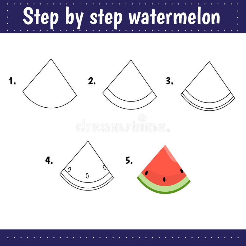 Easy Level. Education Sheets. How To Draw Watermelon. Worksheets Stock ...