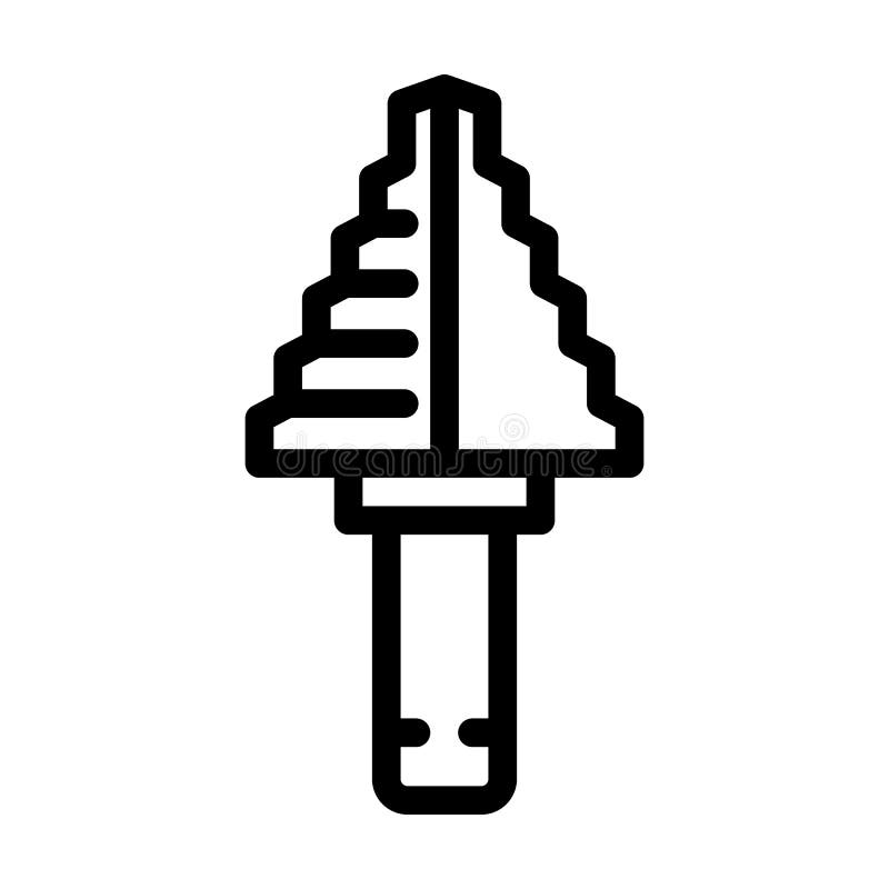 Step Drill Bit Line Icon Vector Illustration Stock Vector ...