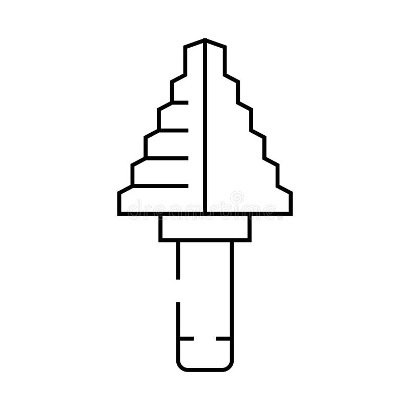 Step Drill Bit Line Icon Vector Illustration Stock Illustration ...