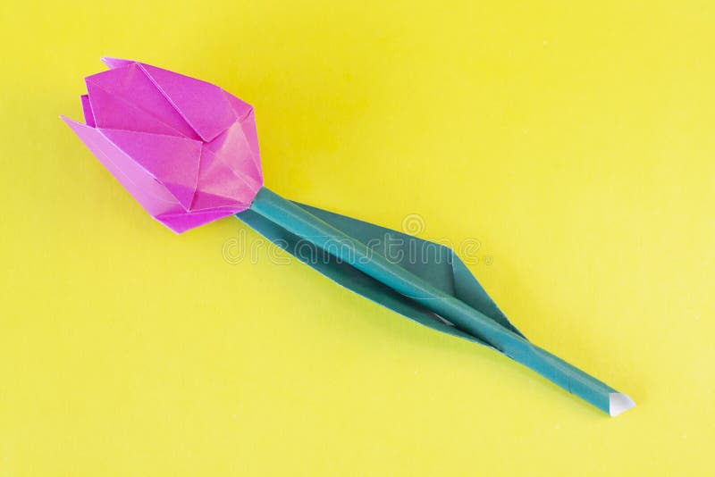 DYI Tulip from Colored Paper. Step-by-step Instruction Stock Image ... DYI Tulip from Colored Paper. Step-by-step Instruction Stock Image ...
