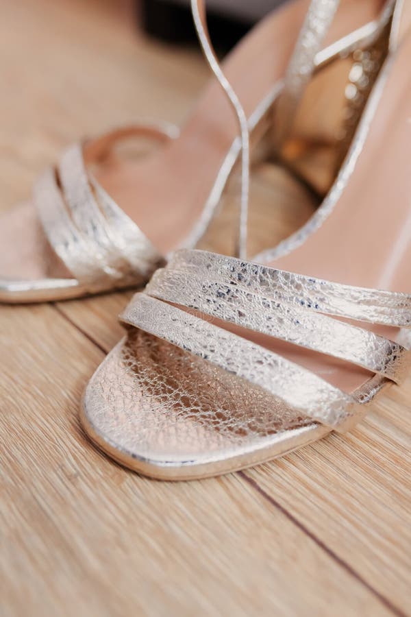 Gold Wedding Sandals, Elegant Bridal Footwear, Getting Ready for the ...