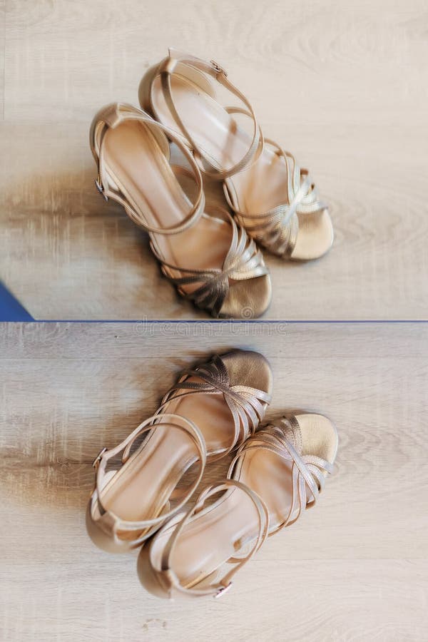 Gold Wedding Sandals, Elegant Bridal Footwear, Getting Ready for the ...