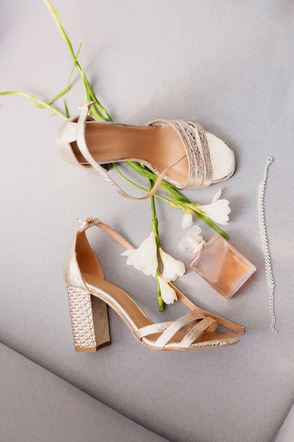 Gold Wedding Sandals, Elegant Bridal Footwear, Getting Ready for the ...