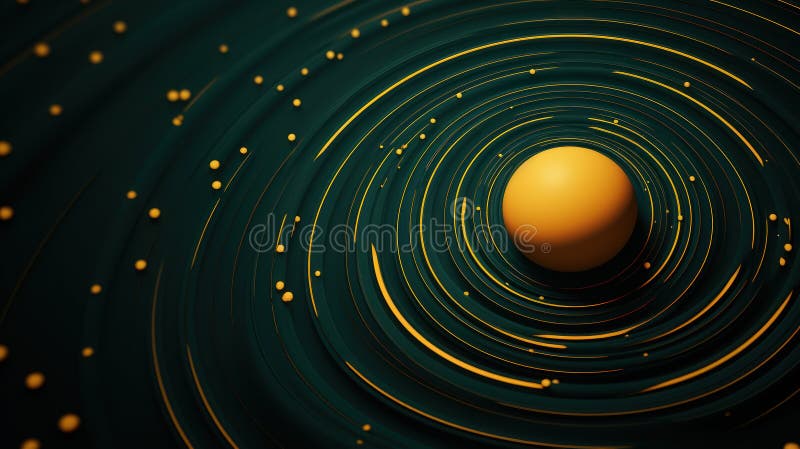 Gilded Enigma: Abstract Circles in Gold and Dark Green Stock ...