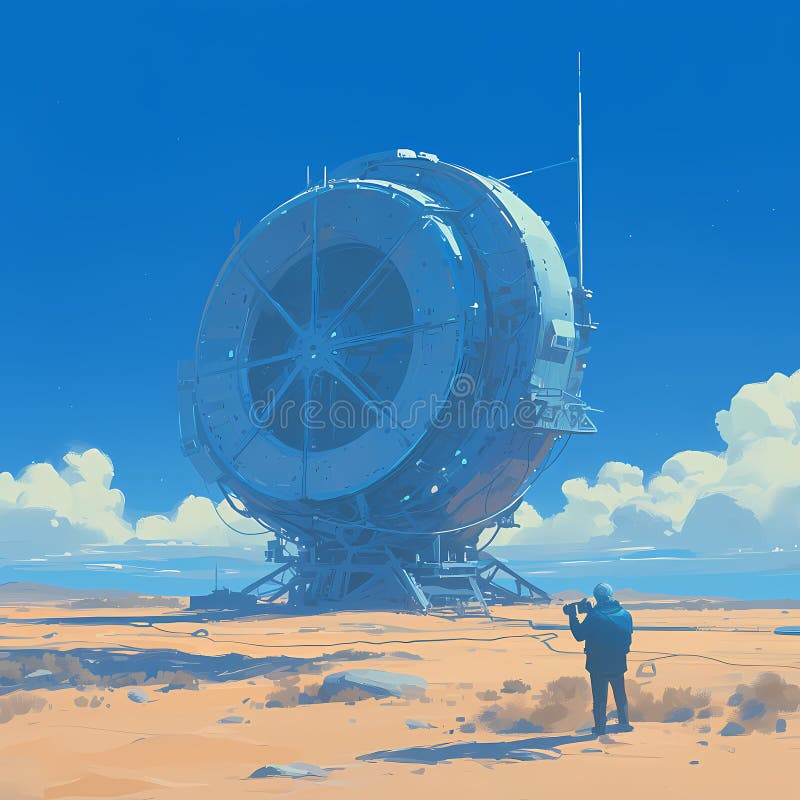 Exploring the High-Tech Desert: a Futuristic Experience Stock ...