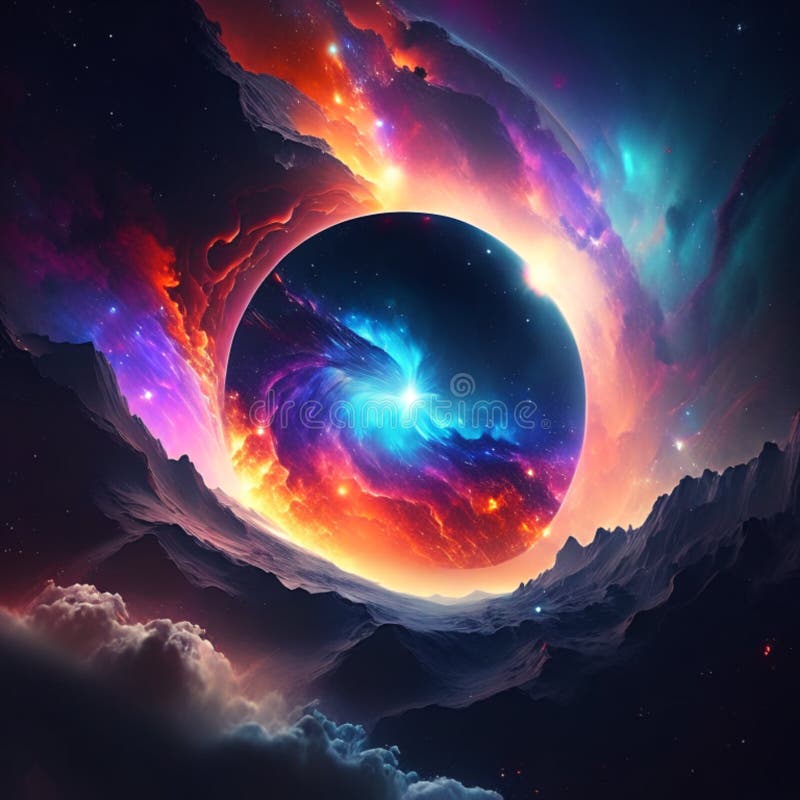 Ethereal Cosmos: Abstract Realism Unveiled Stock Illustration ...