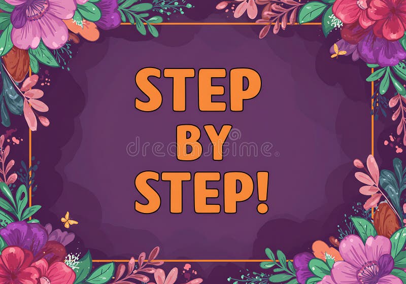 Step by Step Floral Frame Butterflies Flowers Elegant Decorative Design ...