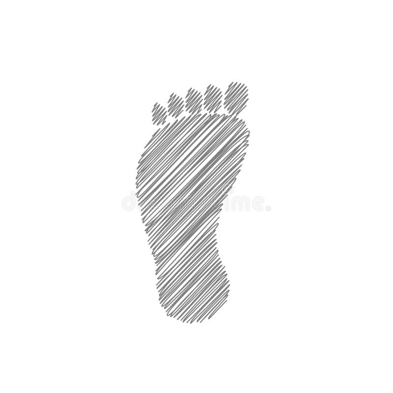 Human Trail Grey Sketch Vector Icon. Step Footprints Paths Stock Vector ...