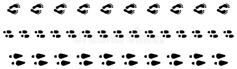 Step Footprints Paths, Vector Icon Illustration. Vector Illustration ...