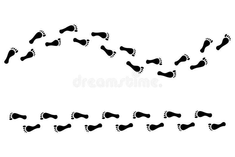 Step Footprints Paths Icon. Human Prints Foot Barefoot Symbol. Sign ...