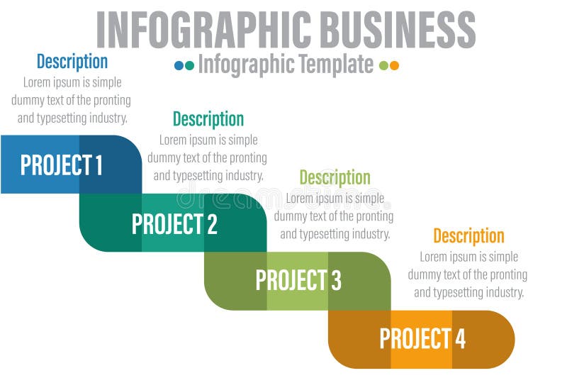 4 Step or Four Option Business Data Visualization. Abstract Elements of ...