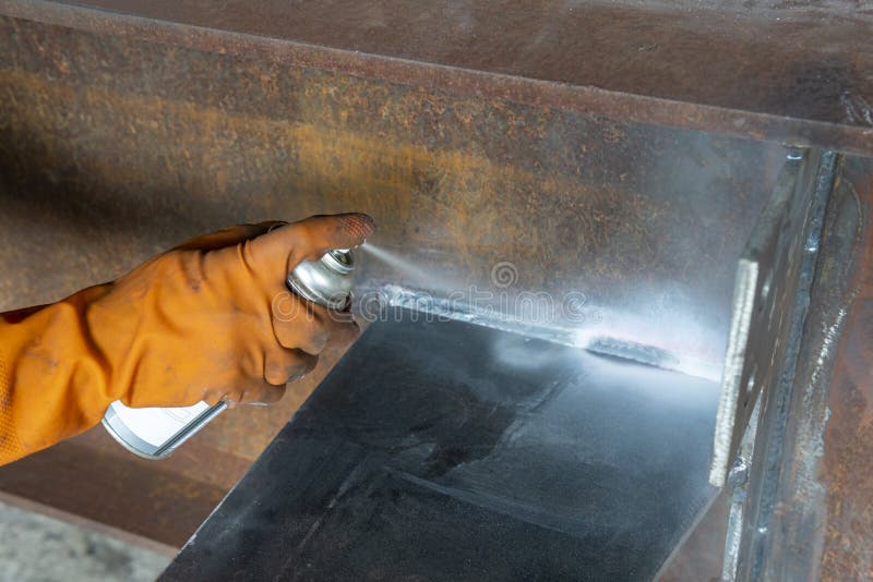 After Use Developer Spray into the Welded To Pull the Liquid Penetrate ...