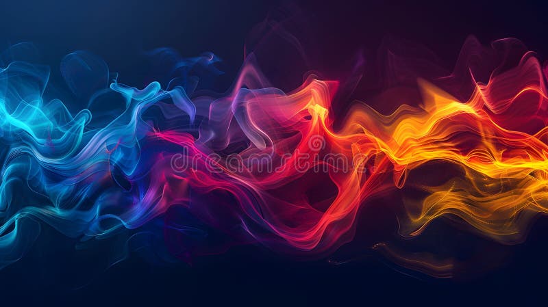 Aurora Harmony: Fluid Color Symphony in Red and Blue Stock Illustration ...