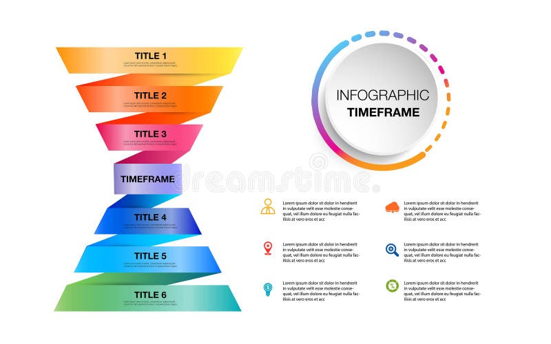 6 Step Funnel Infographic Template Stock Illustration - Illustration of ...
