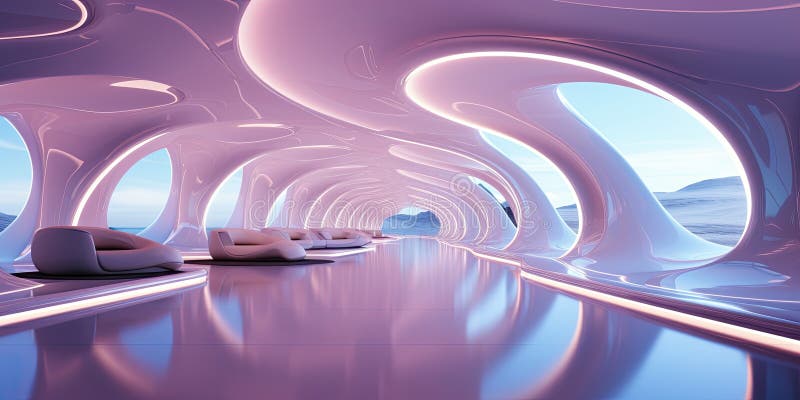 Step into the Future: a Captivating Futuristic Room. Stock Illustration ...