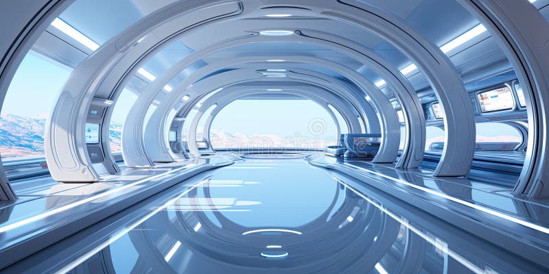 Step into the Future: a Captivating Futuristic Room. Stock Illustration ...
