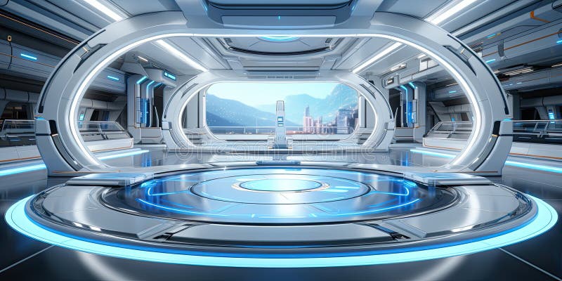 Step into the Future: a Captivating Futuristic Room. Stock Illustration ...