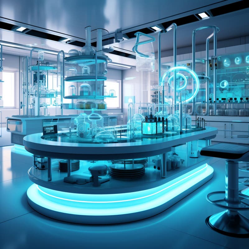 Futuristic Laboratory Setup with Resonance Refinement Stock Photo ...