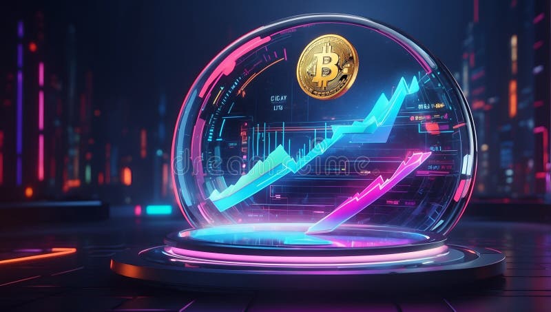 Cyberpunk Crypto Showcase: Futuristic Web Interface. Ai Generated Stock ...