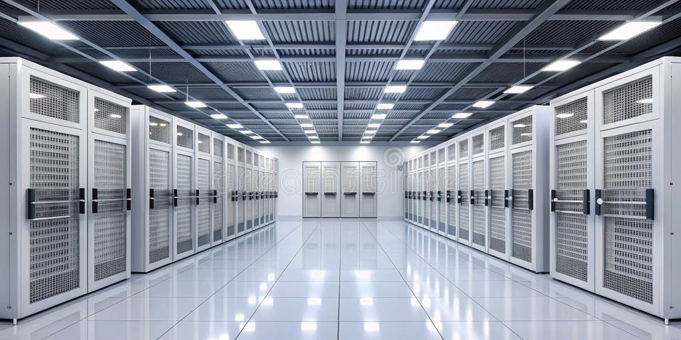 FutureProof Data Center a Pristine White Server Room Showcases Sleek ...